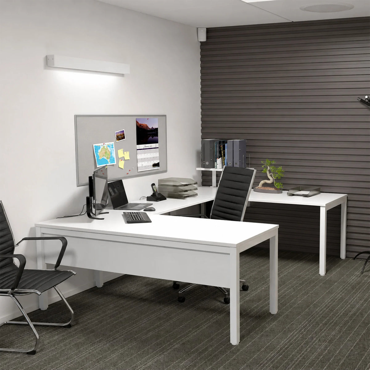U-shaped desk with storage, Axis - Workspace48 | Solutions M3