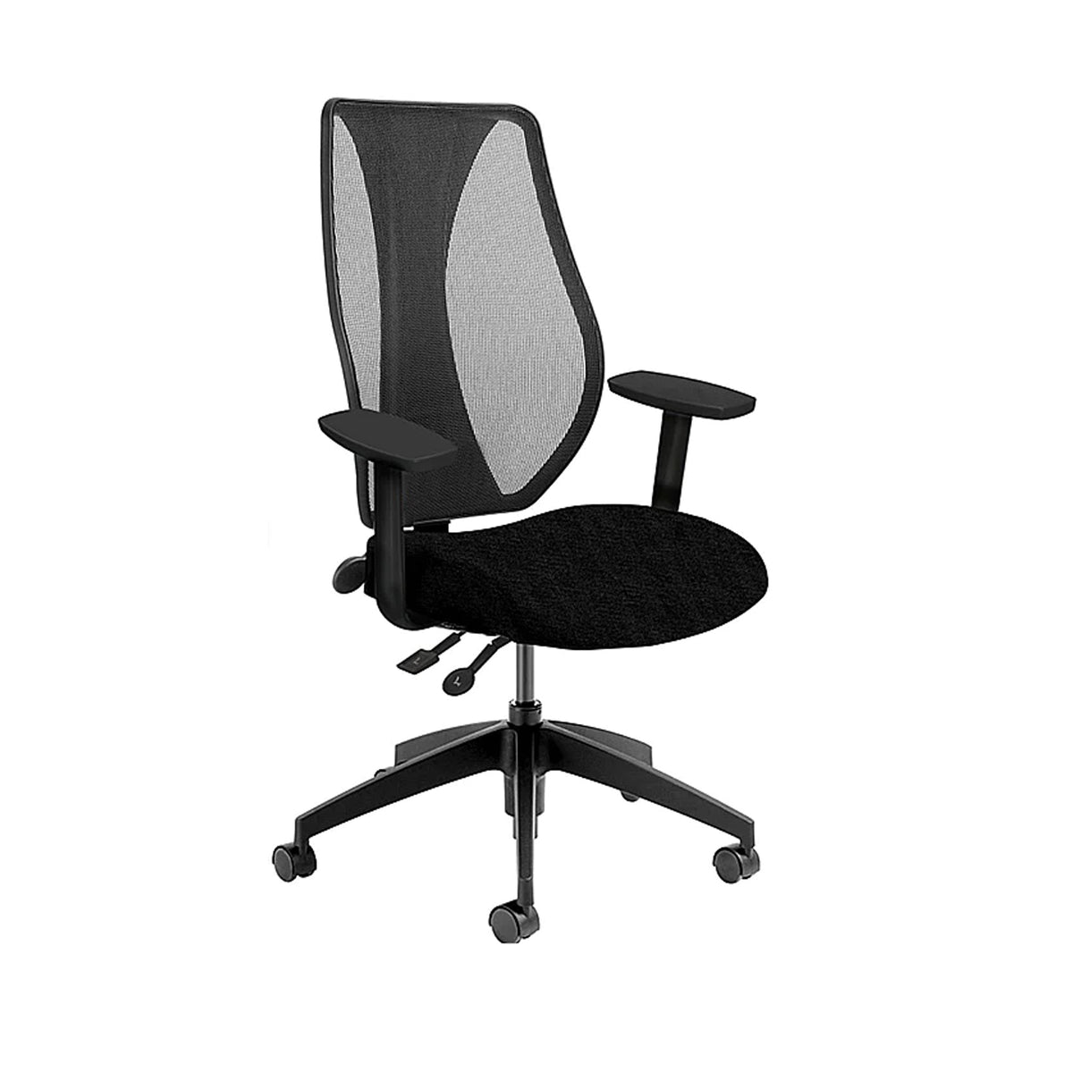 Conference chair with mesh backrest and fixed arms - TCentric Hybrid S ...